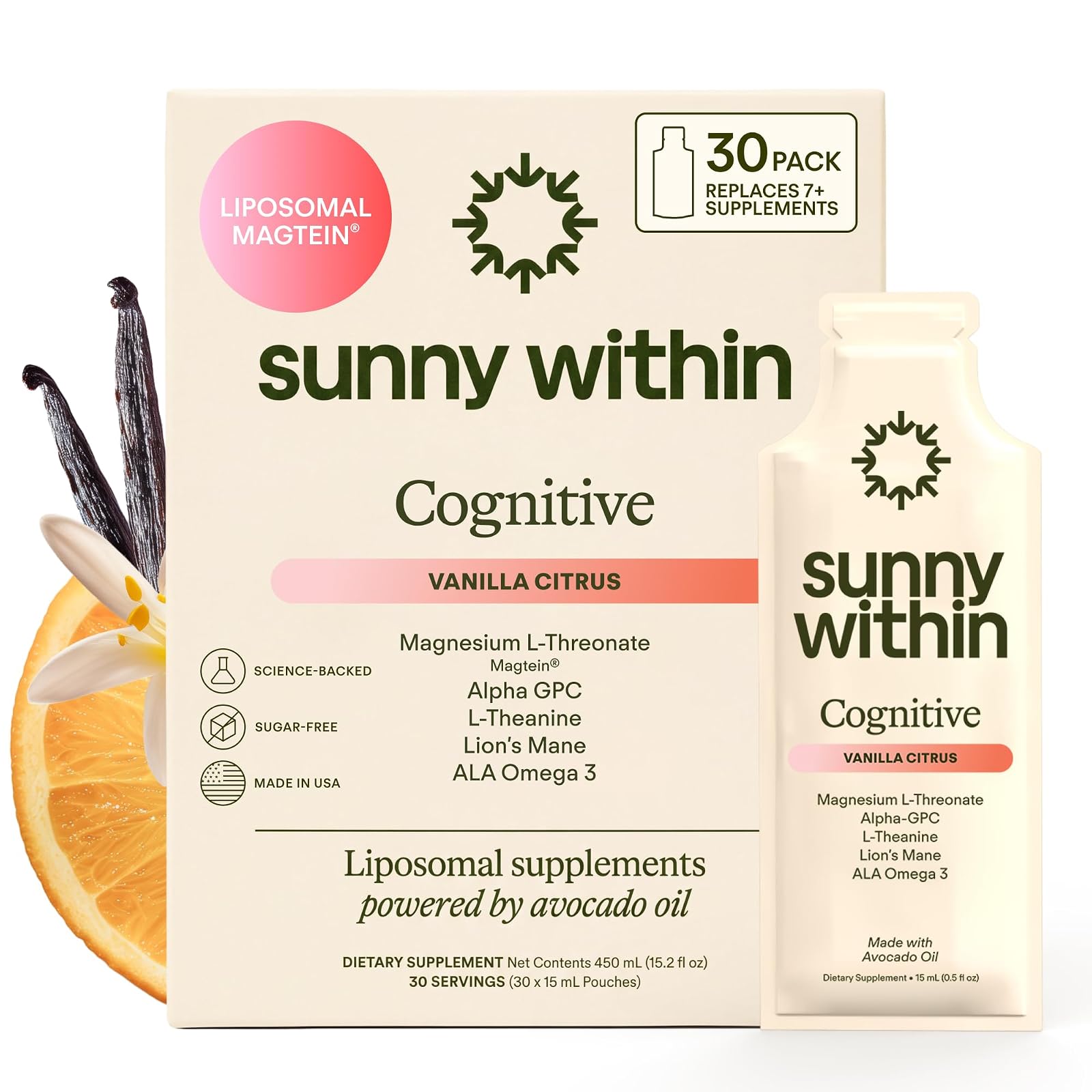 Liposomal magnesium L-threonate capsules