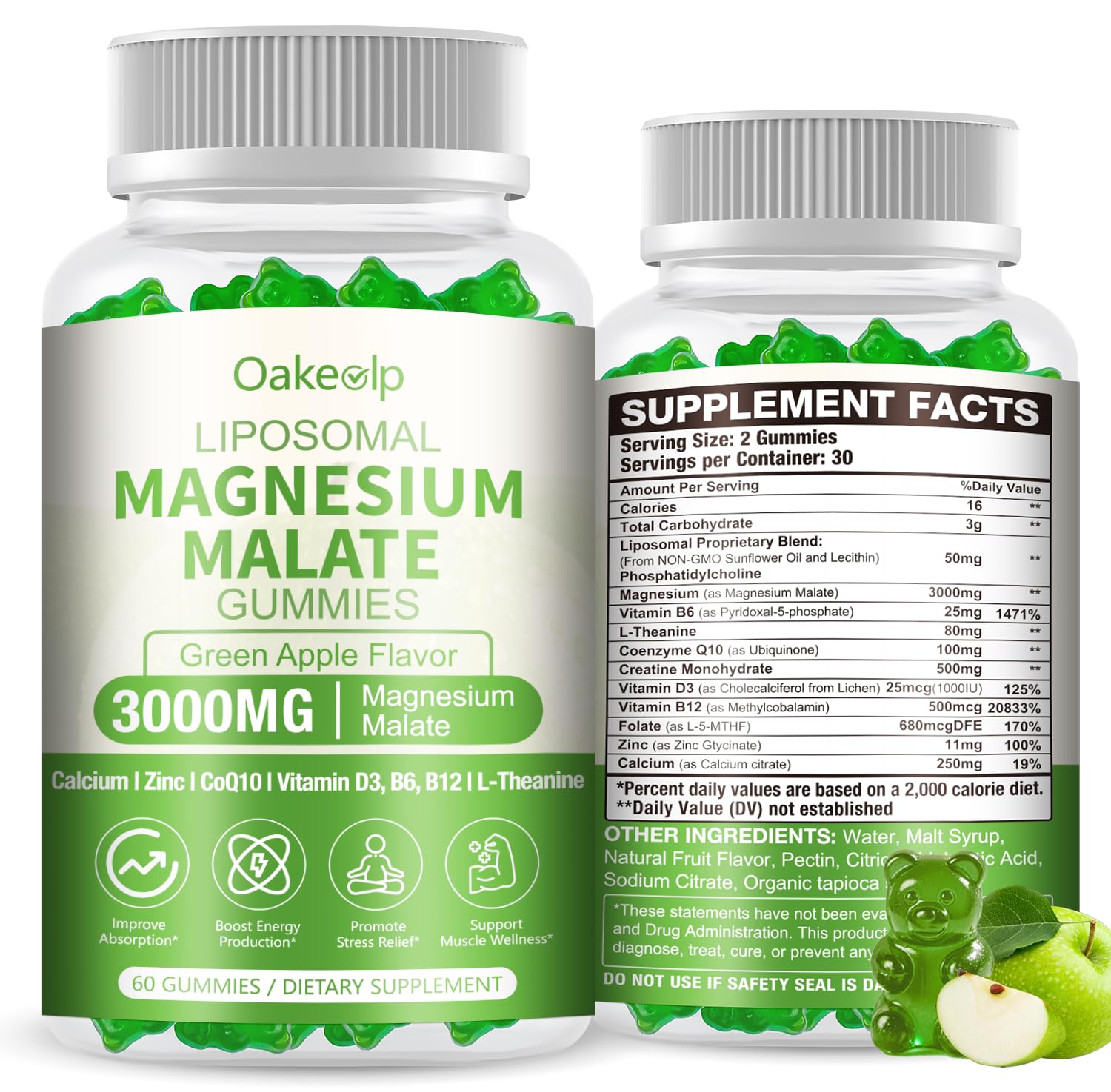 Liposomal magnesium malate gummies
