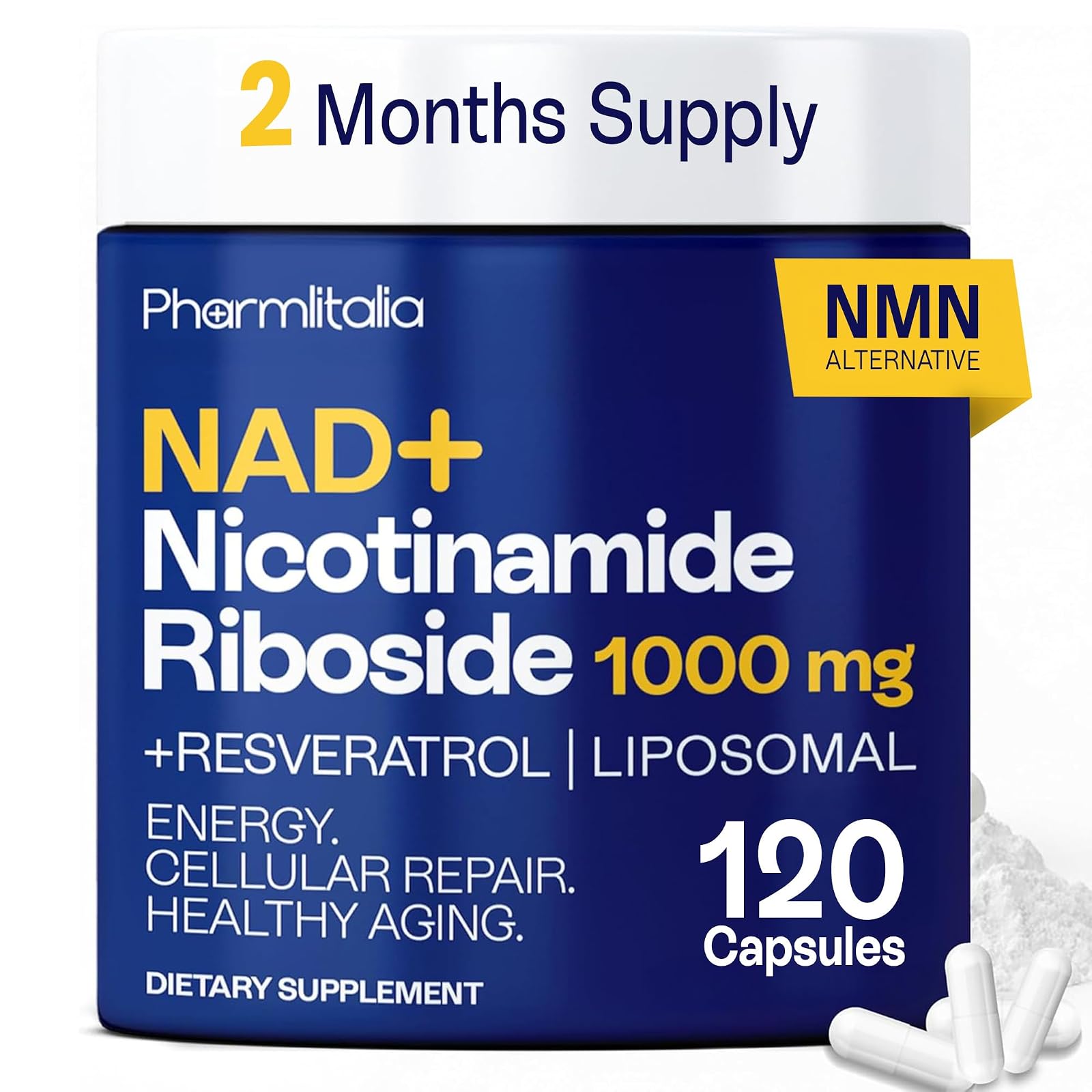 Liposomal NAD+ antioxidant capsules