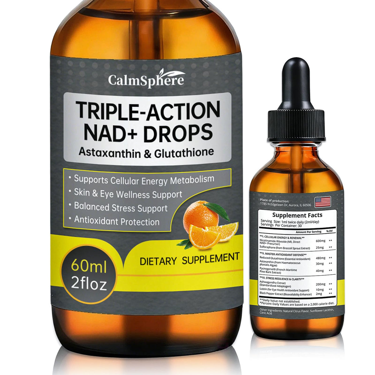 Liposomal NAD+ antioxidant liquid