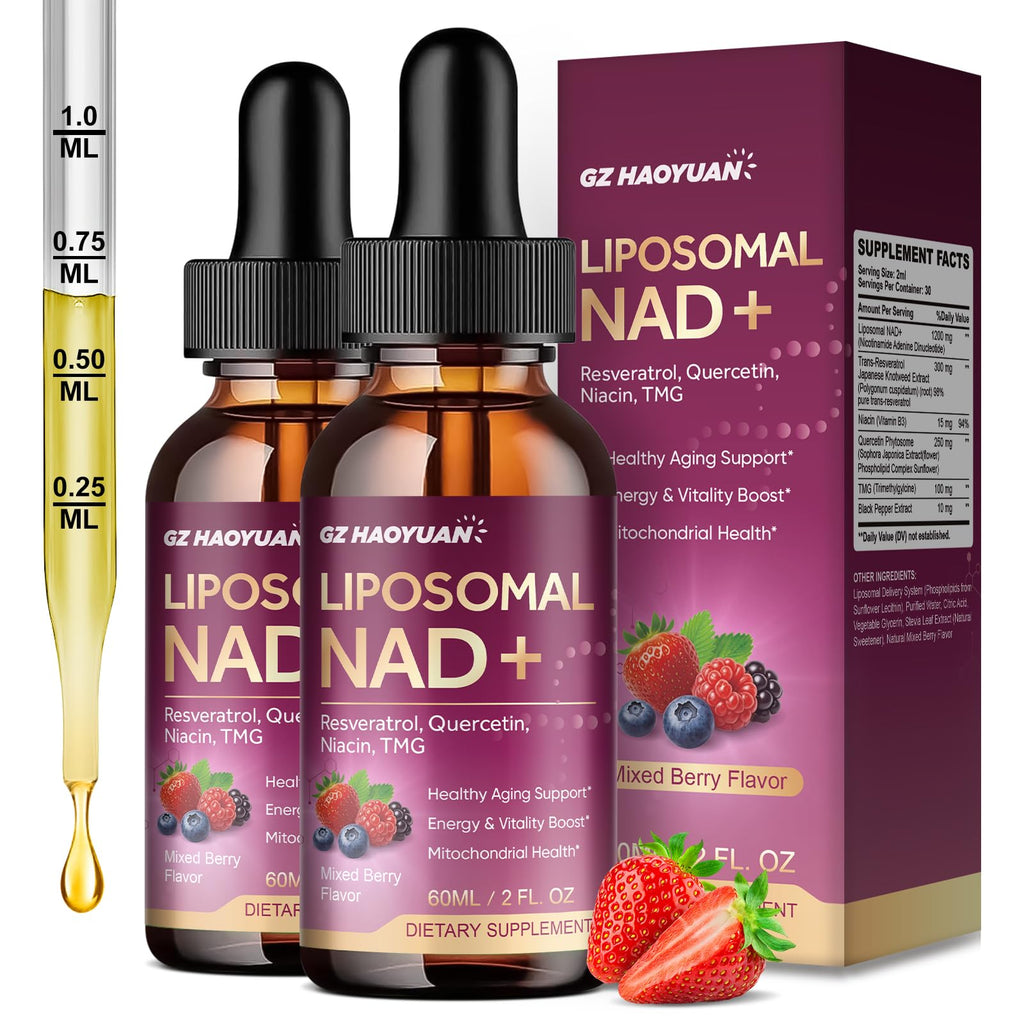 Liposomal NAD+ liquid drops for energy