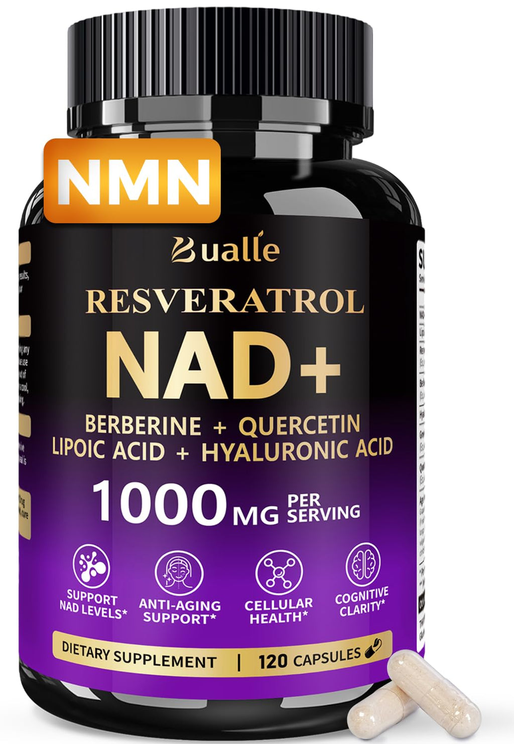 Liposomal NAD Resveratrol antioxidant capsules