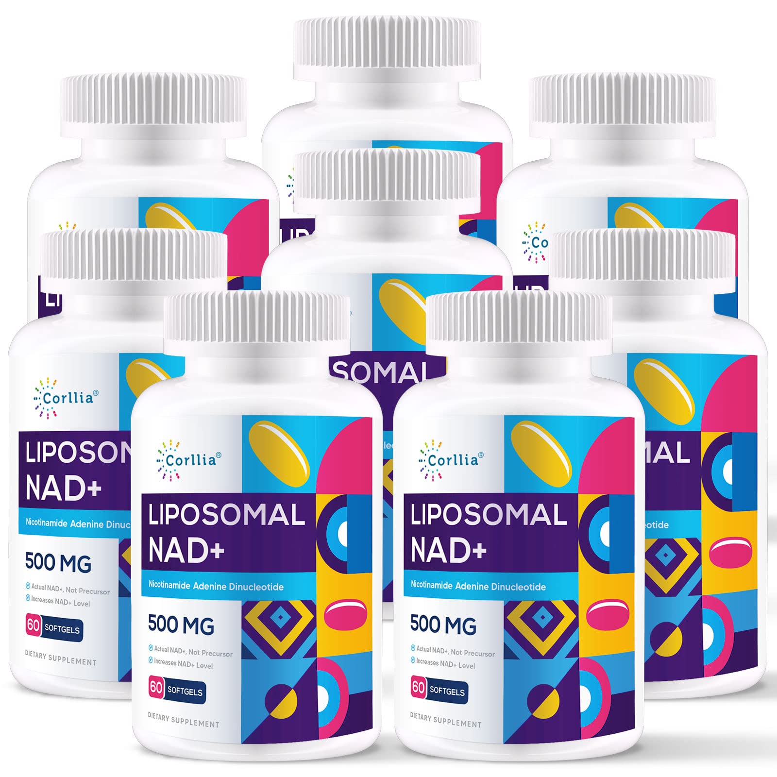 Liposomal NAD+ softgels for energy