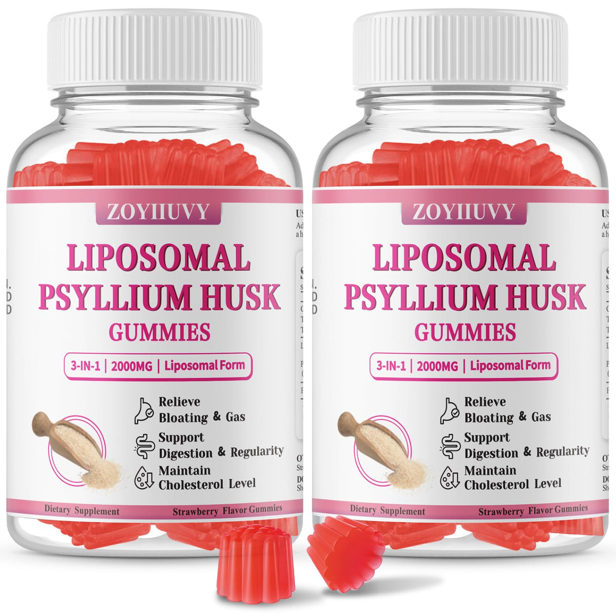 Liposomal psyllium husk gummies for digestion