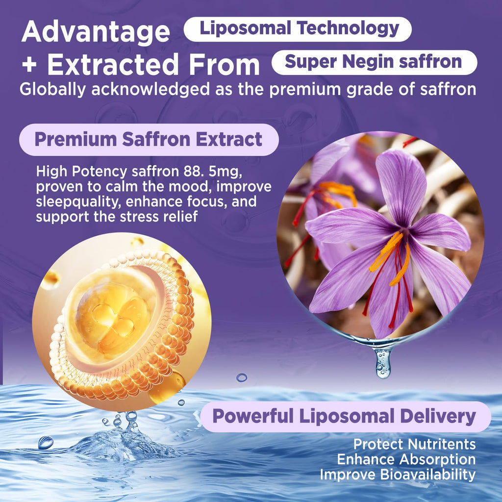 Liposomal saffron drops for stress relief