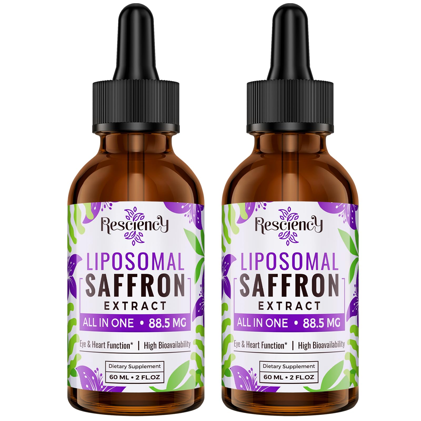 Liposomal saffron extract drops