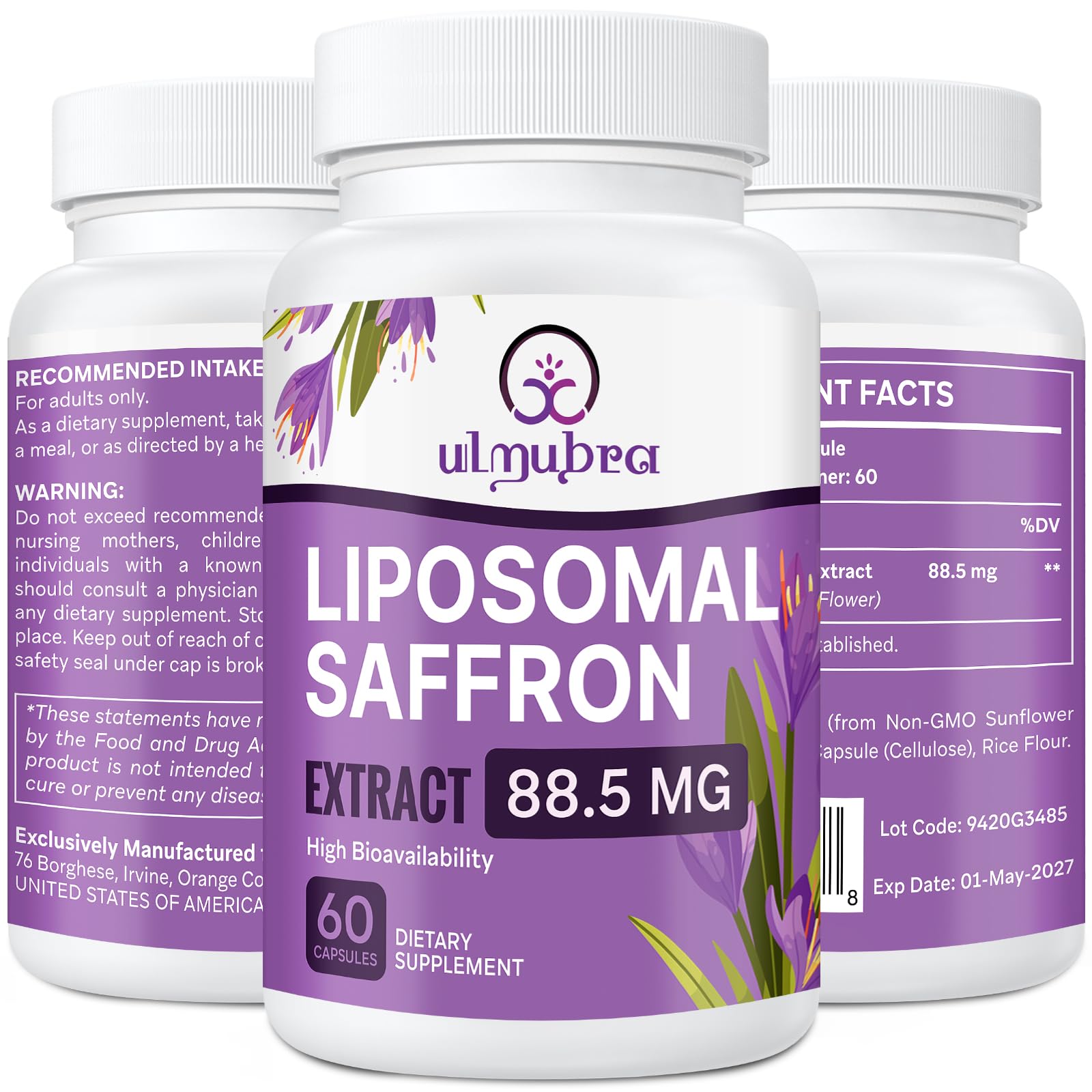 Liposomal saffron supplements for mood