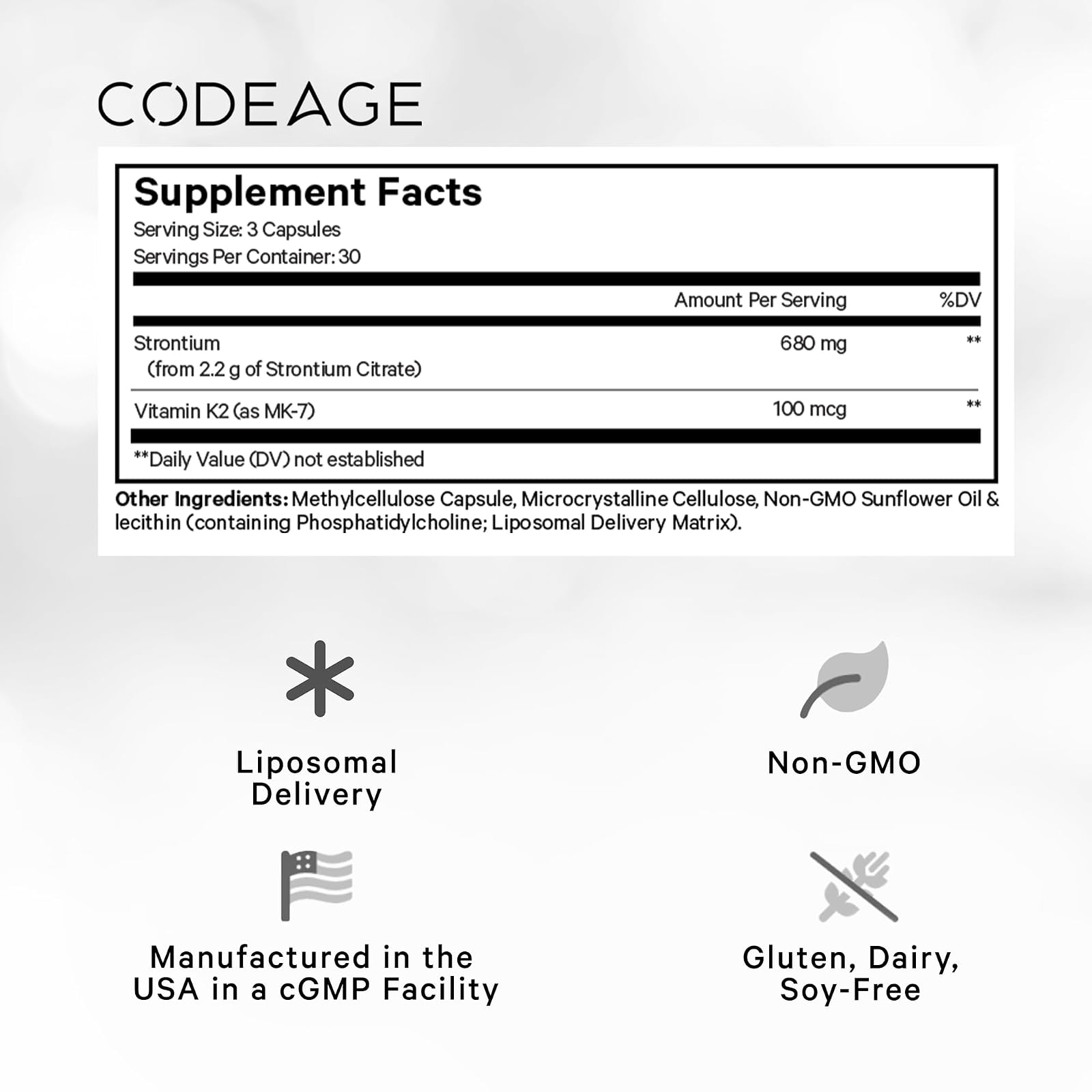 Liposomal strontium citrate with vitamin K2 benefits
