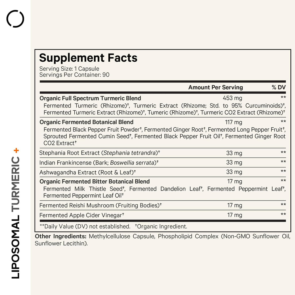 Liposomal turmeric capsules for wellness