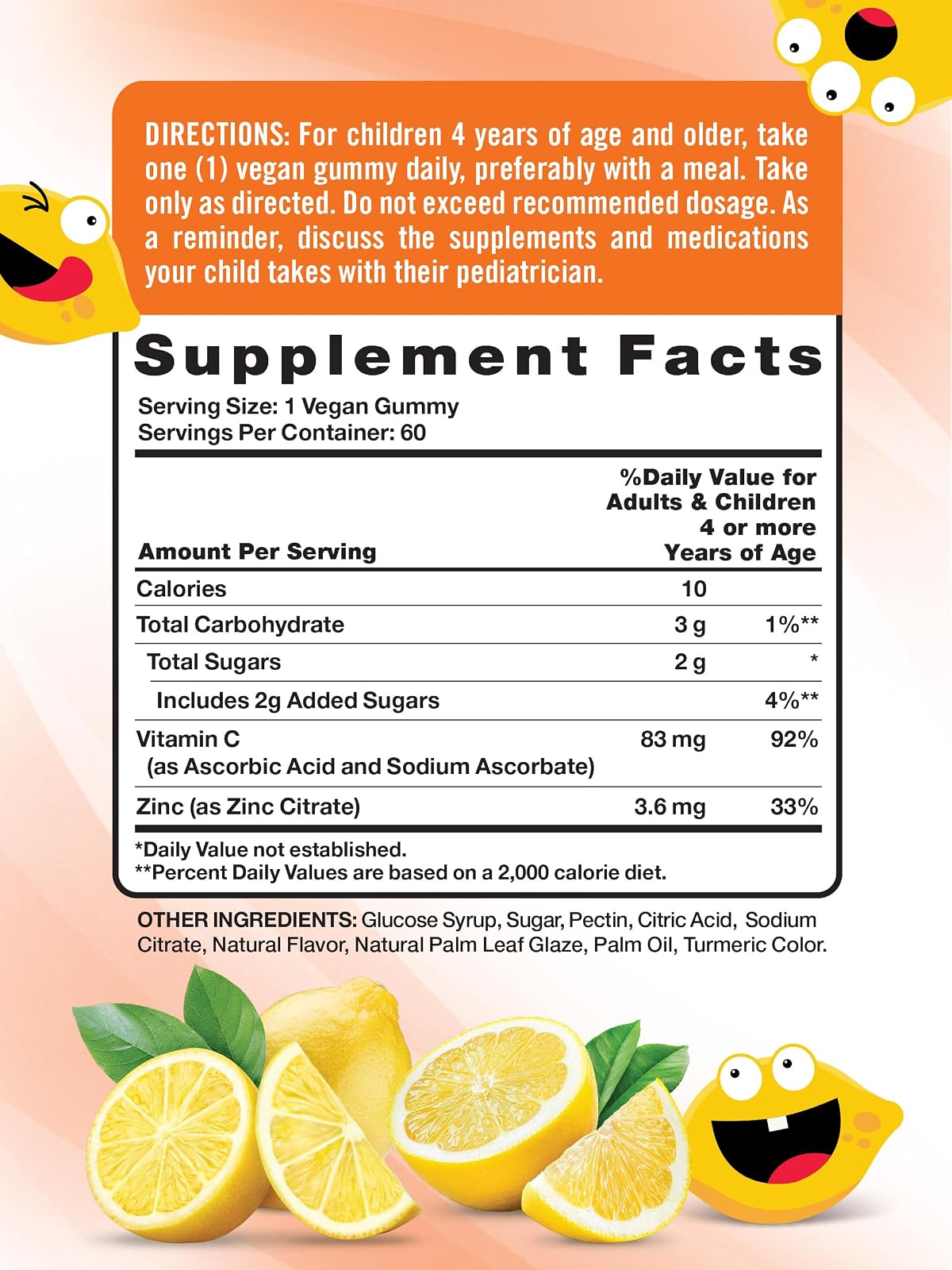 Liposomal vitamin C gummies with zinc