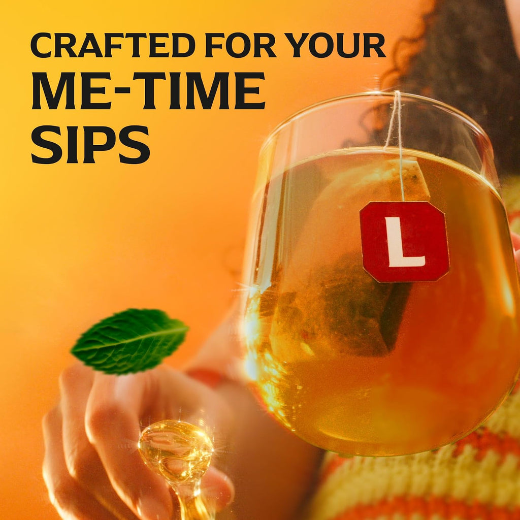 Lipton mint tea with lemon peels