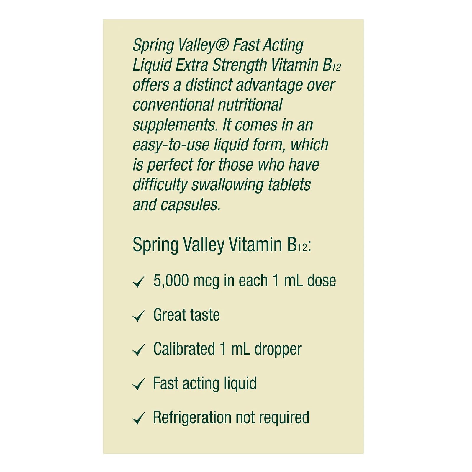 Liquid B12 for easy absorption