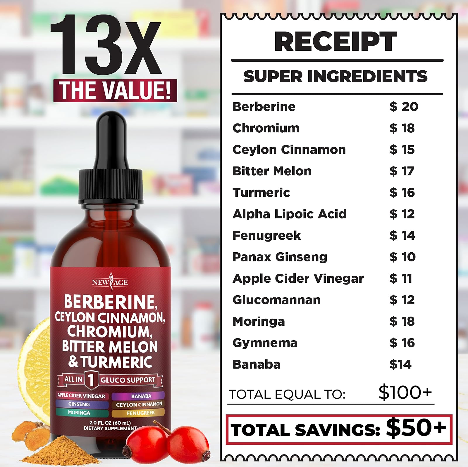 liquid berberine with Ceylon cinnamon