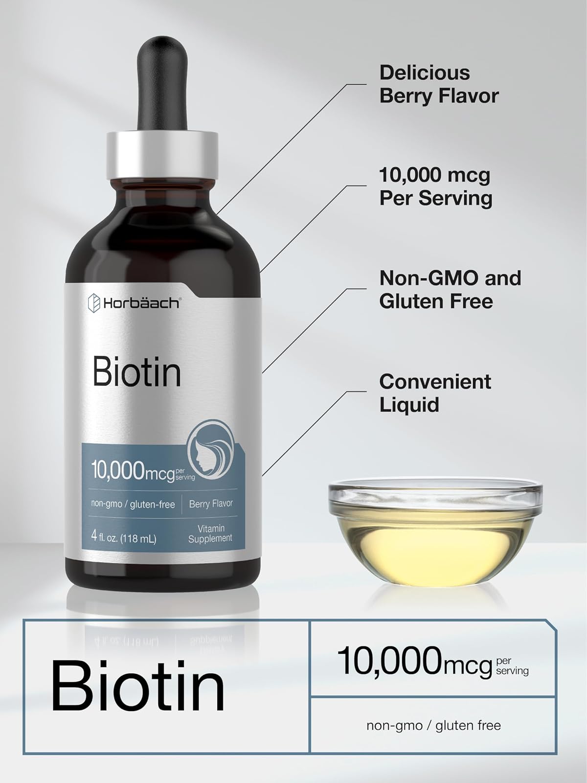 Liquid biotin for healthy hair