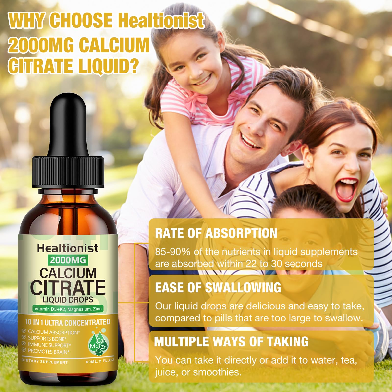 liquid calcium citrate for easy digestion