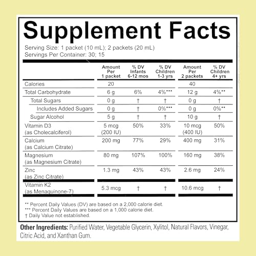 liquid calcium citrate supplement packs