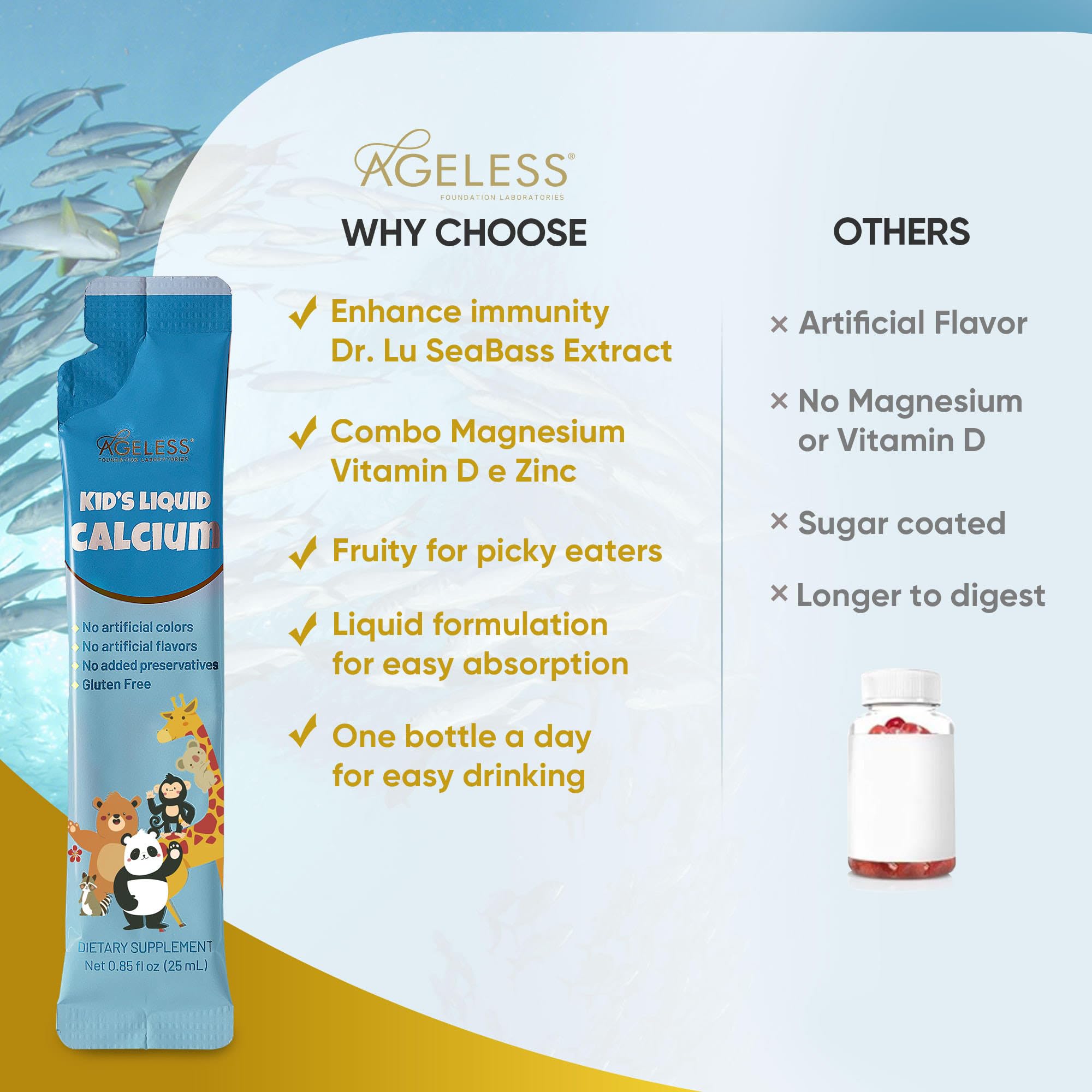 Liquid calcium for active children