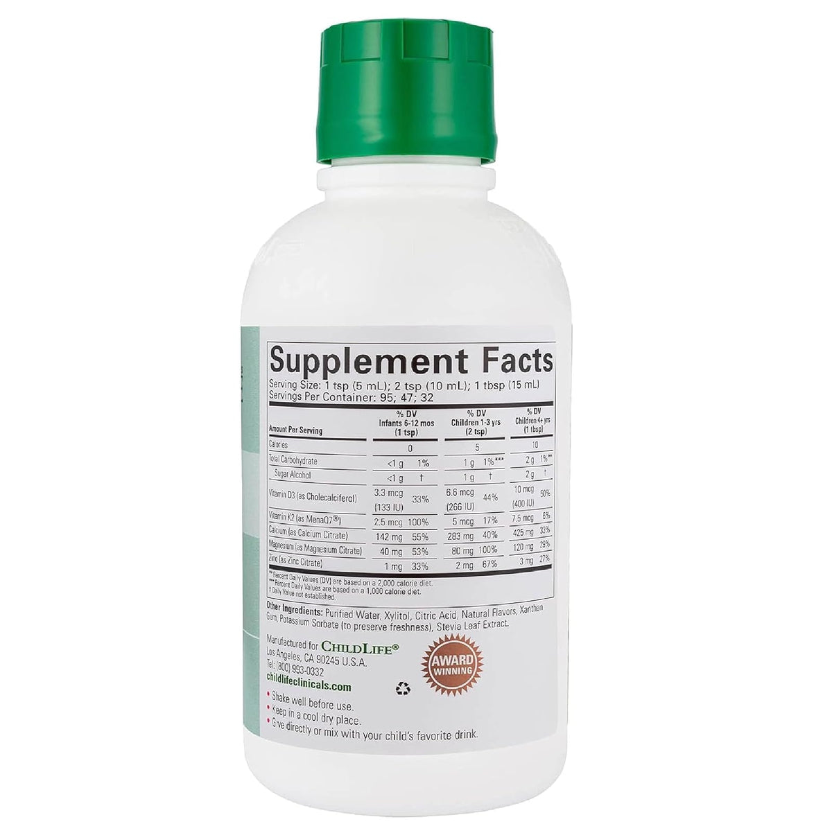 liquid calcium for growing children