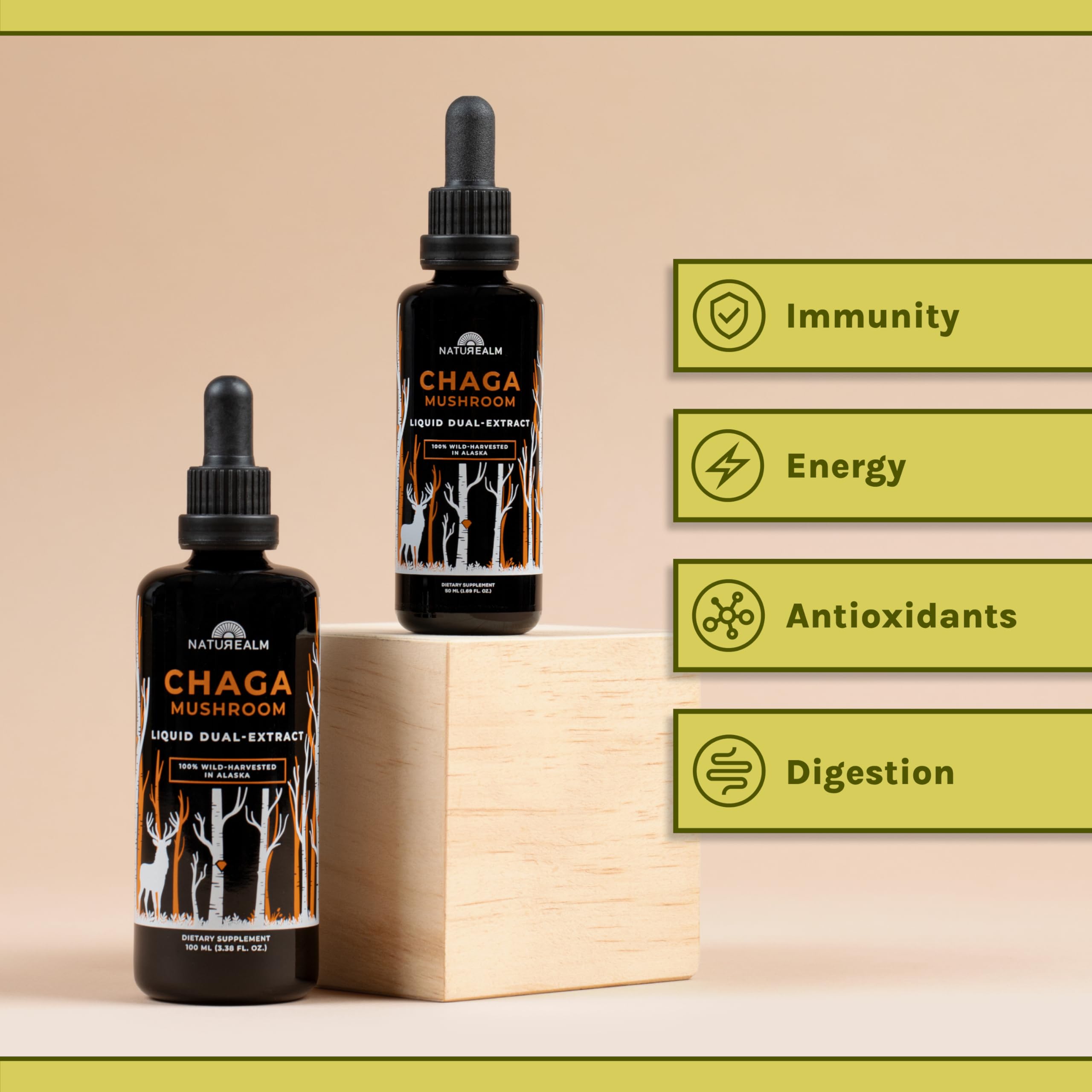 Liquid Chaga mushroom for hair vitality