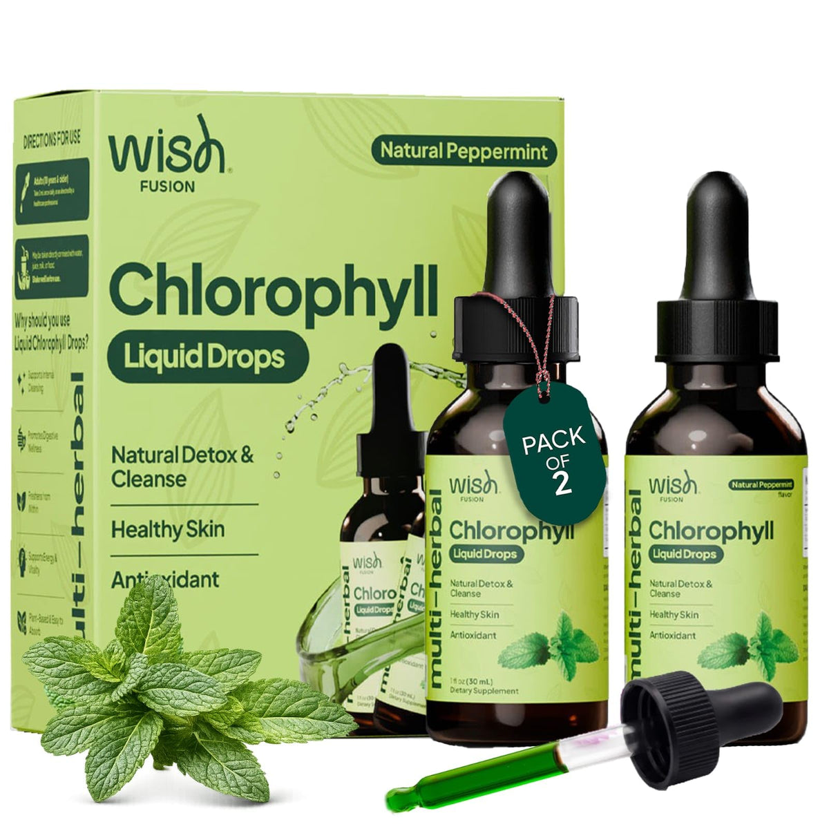 liquid chlorophyll drops peppermint flavour