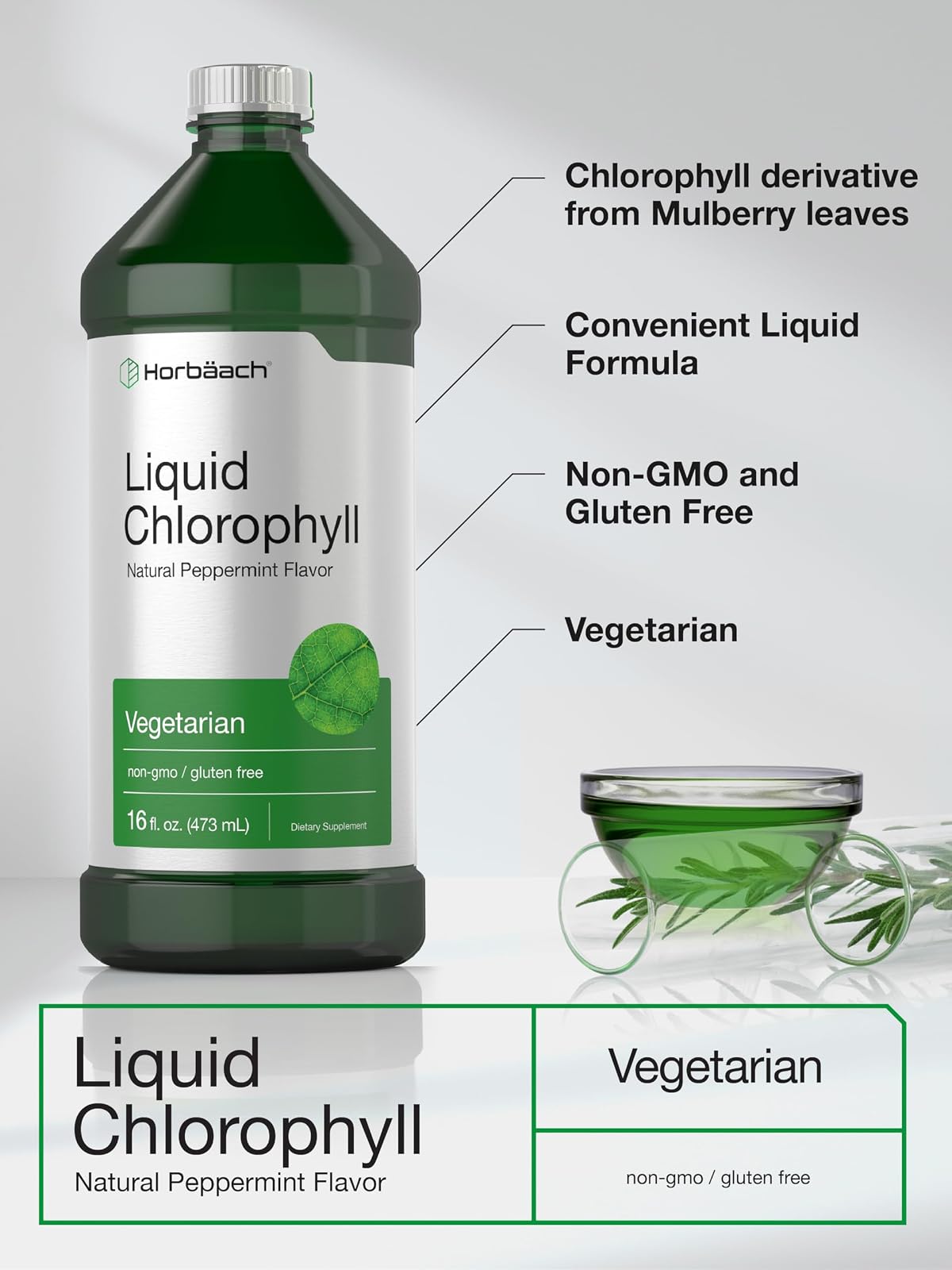 Liquid chlorophyll for digestive health