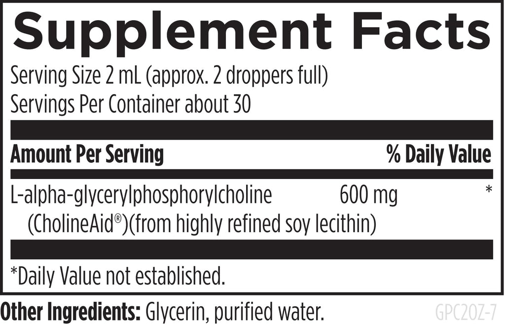 Liquid choline drops for energy boost