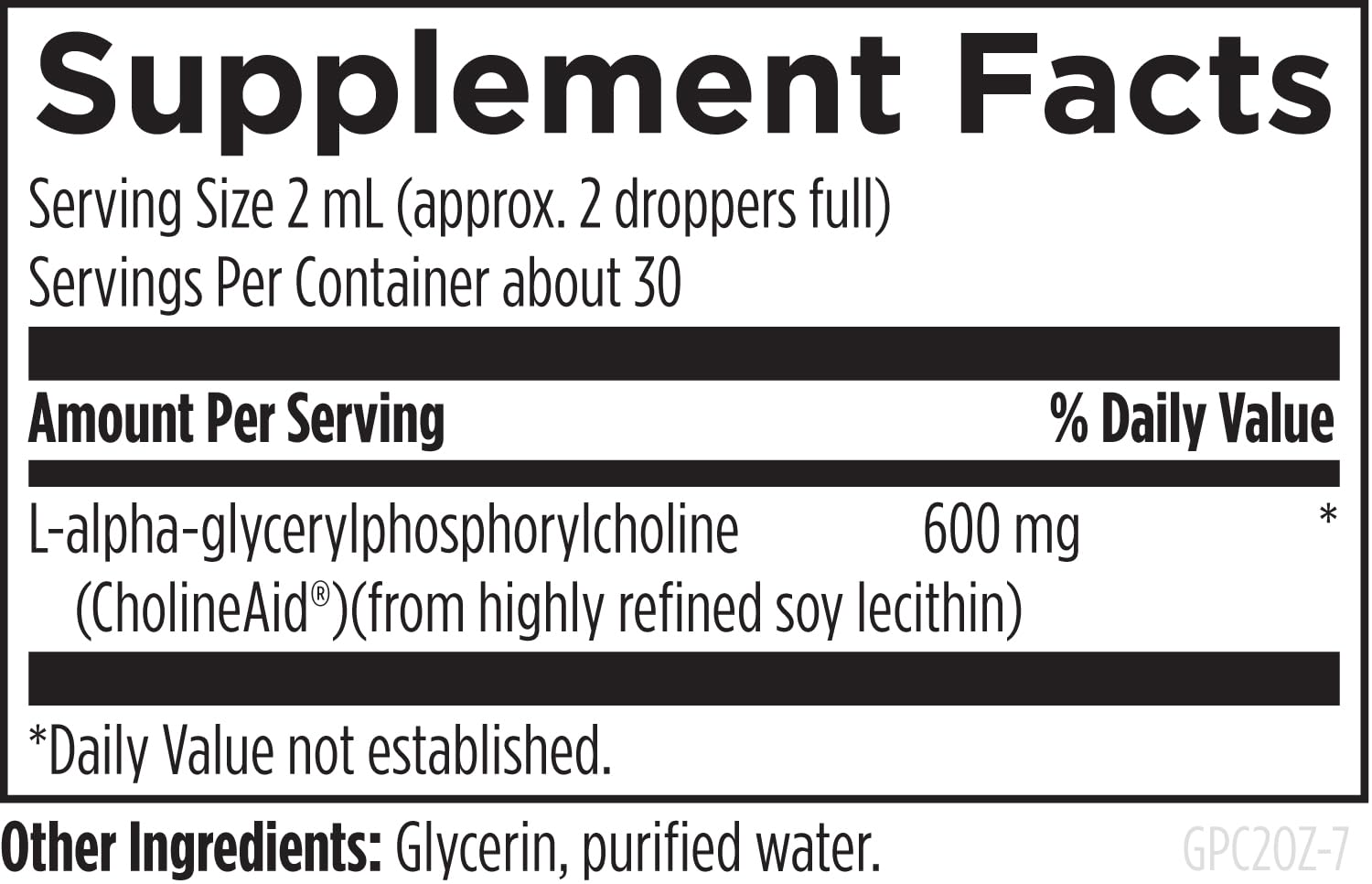 Liquid choline drops for energy boost