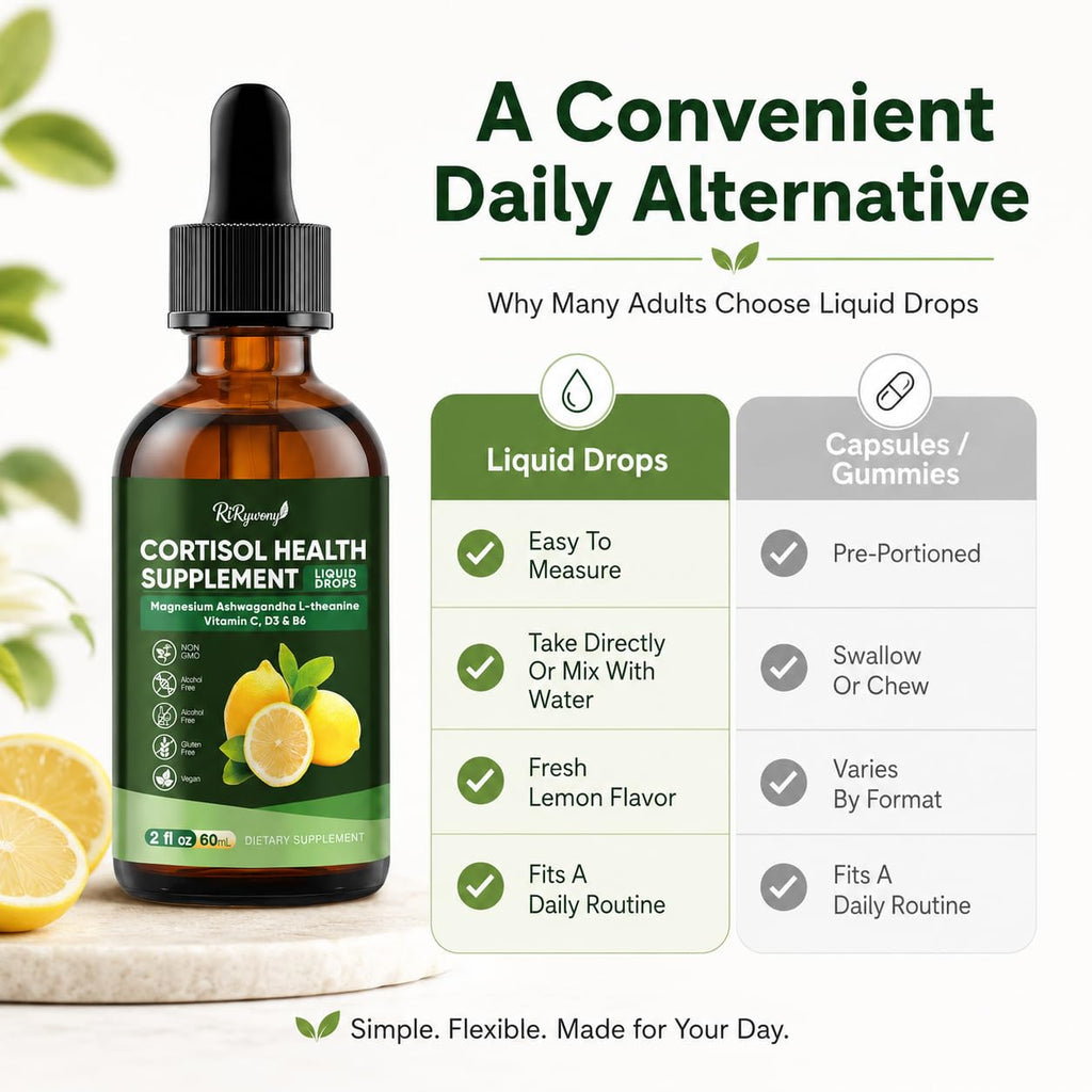 Liquid drops for adrenal health support