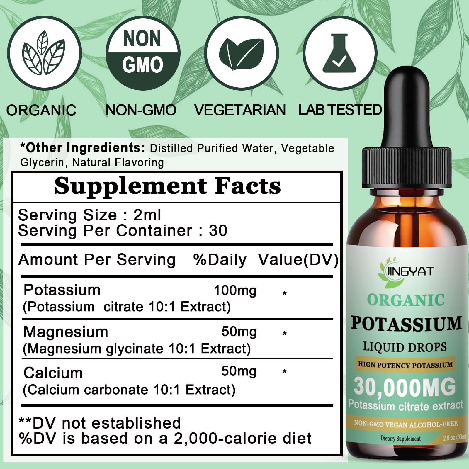 liquid drops for convenient potassium intake