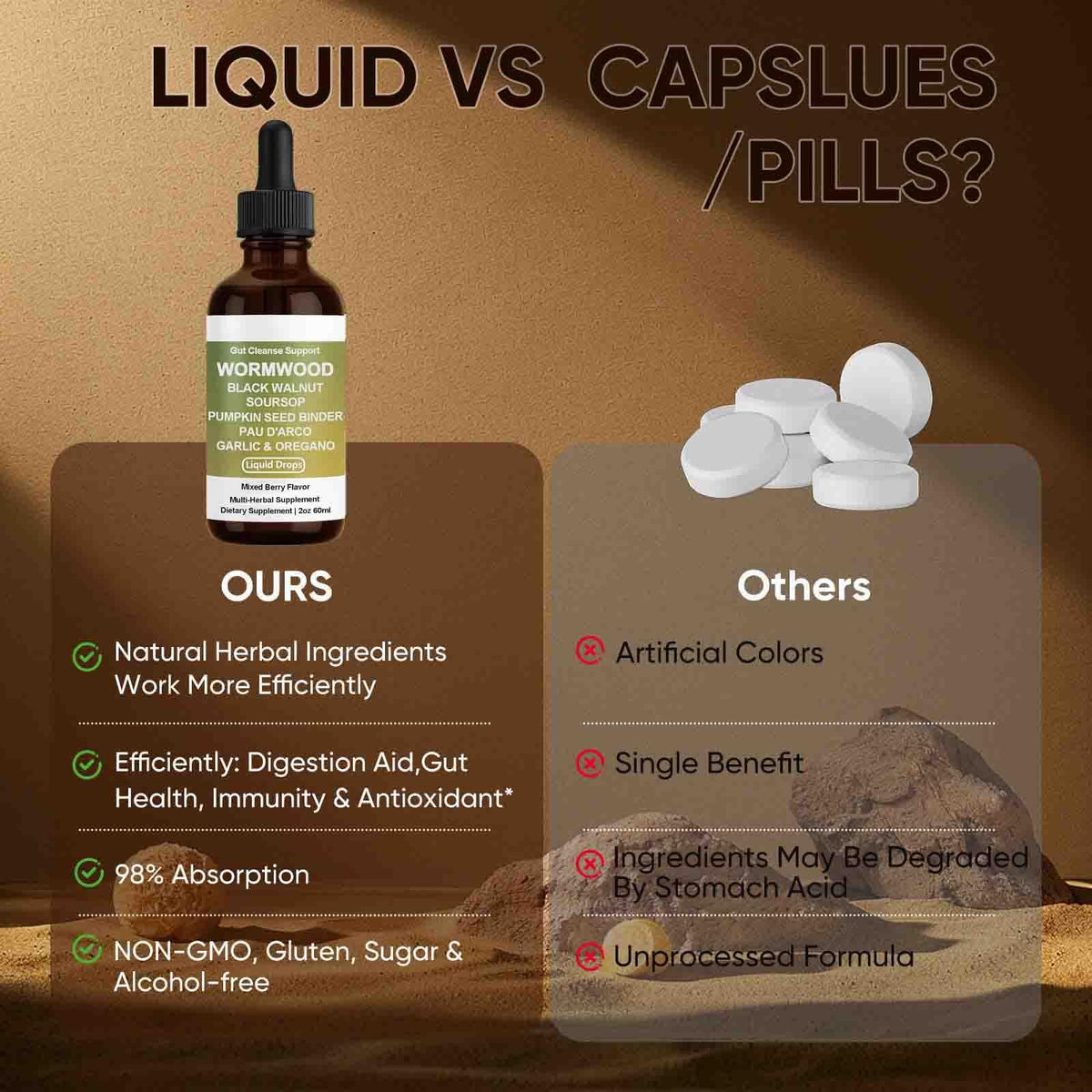 liquid drops for digestive support