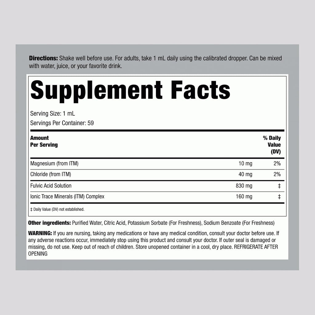 Liquid fulvic acid for nutrient absorption