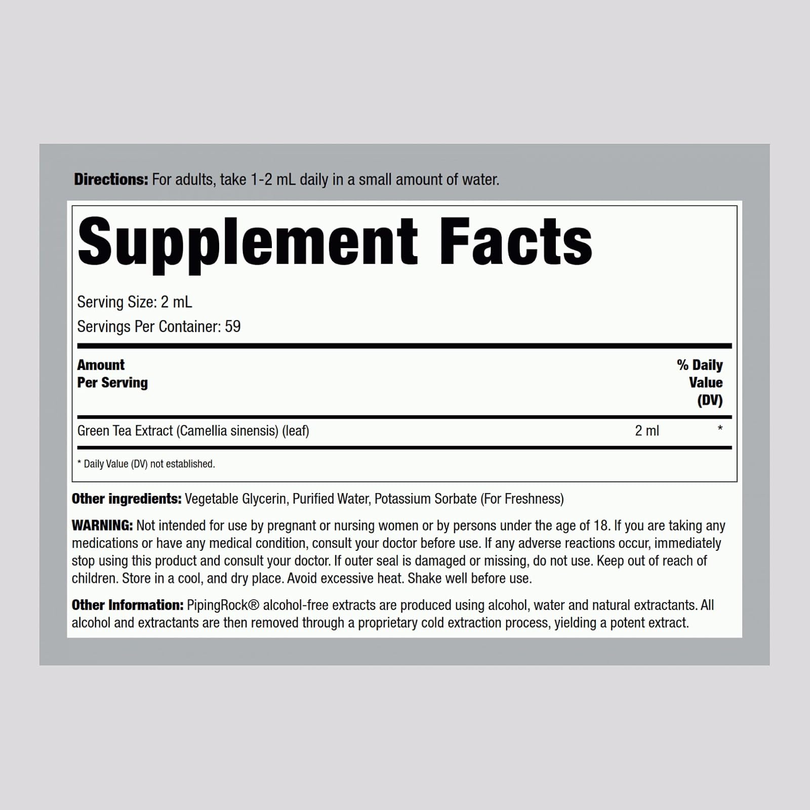 liquid green tea extract supplement
