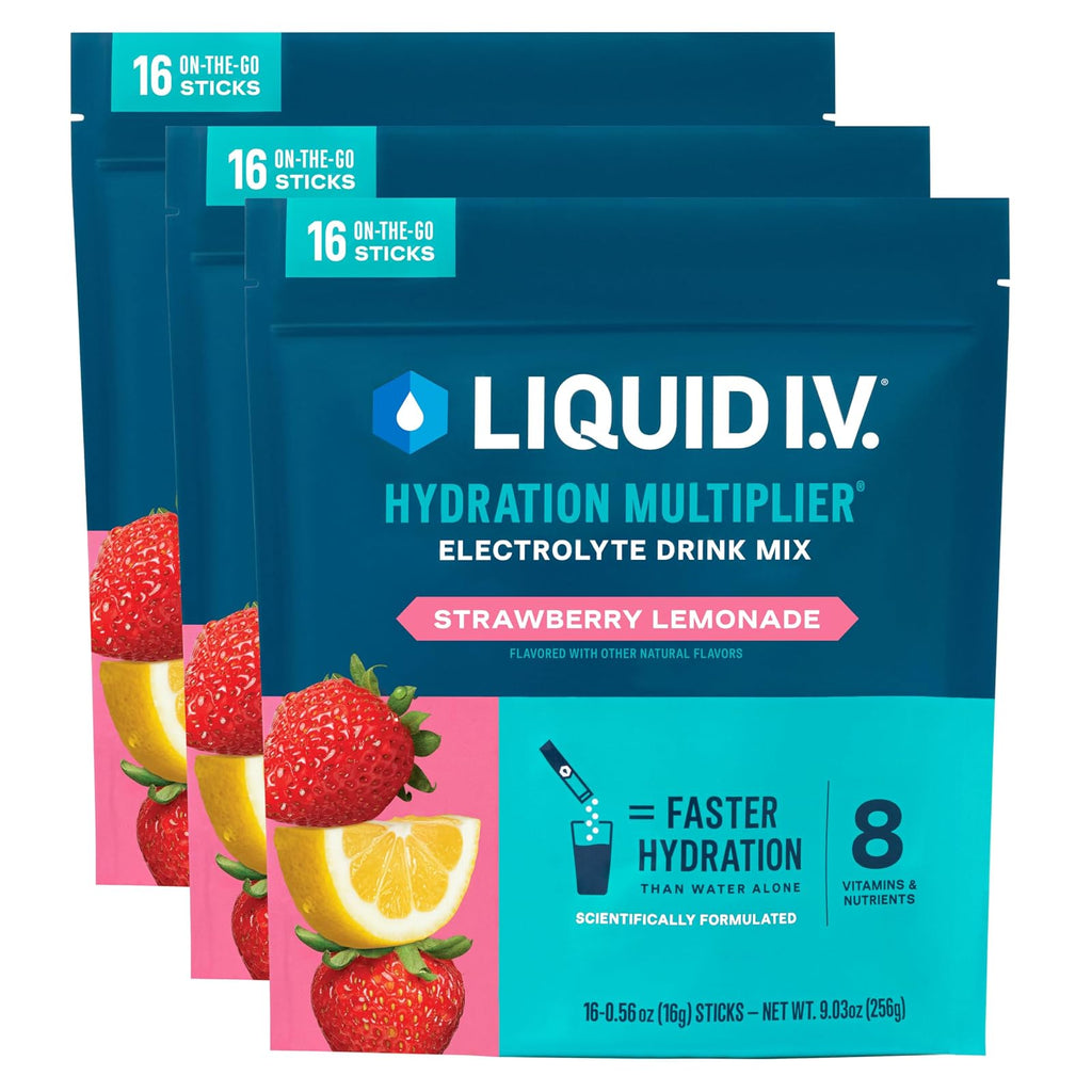 Liquid I.V. strawberry lemonade electrolytes