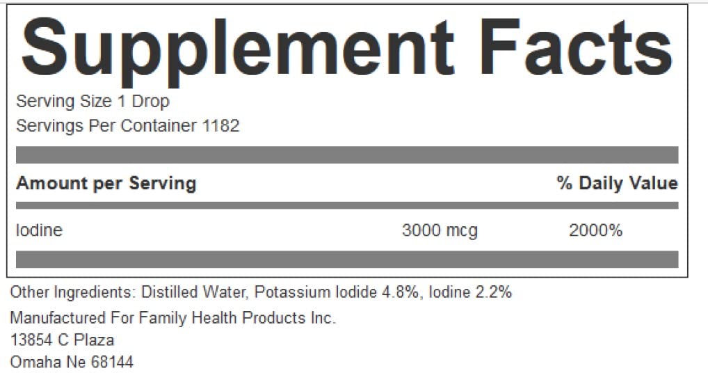 Liquid iodine for daily nutritional needs