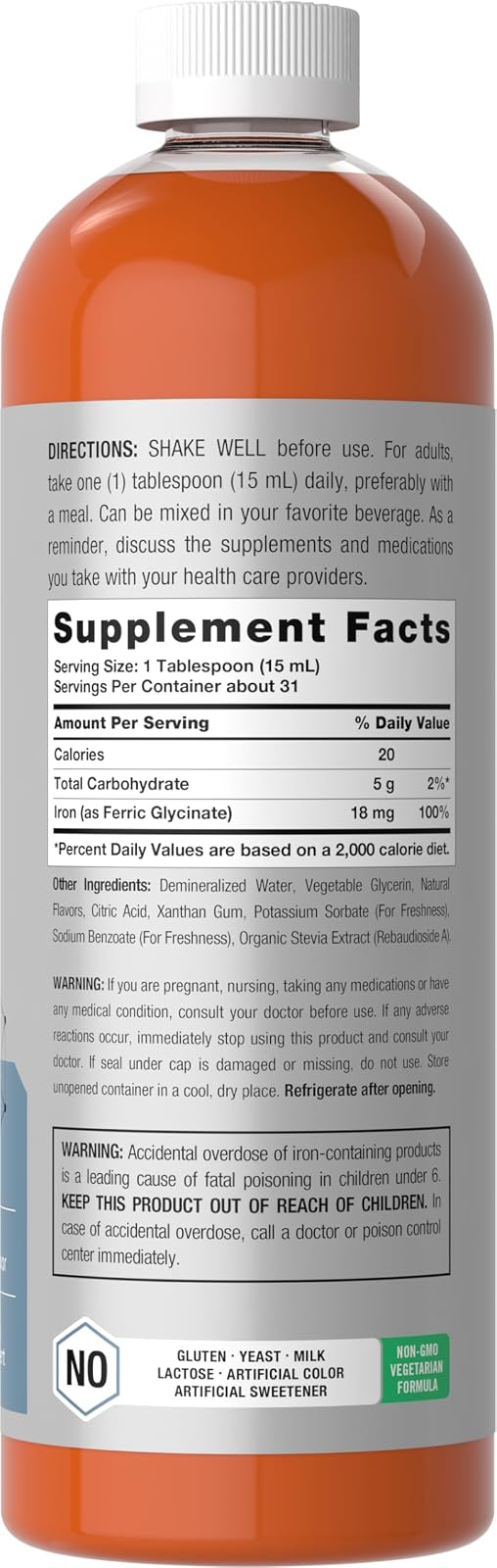 liquid iron bisglycinate for energy