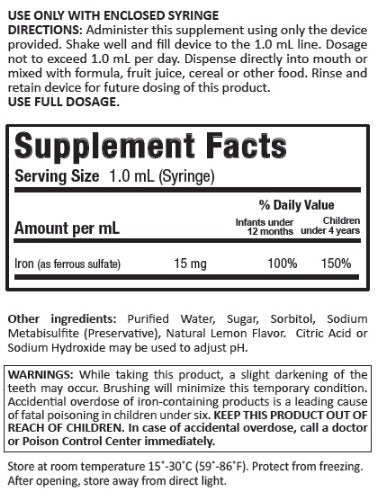 Liquid iron supplement for children