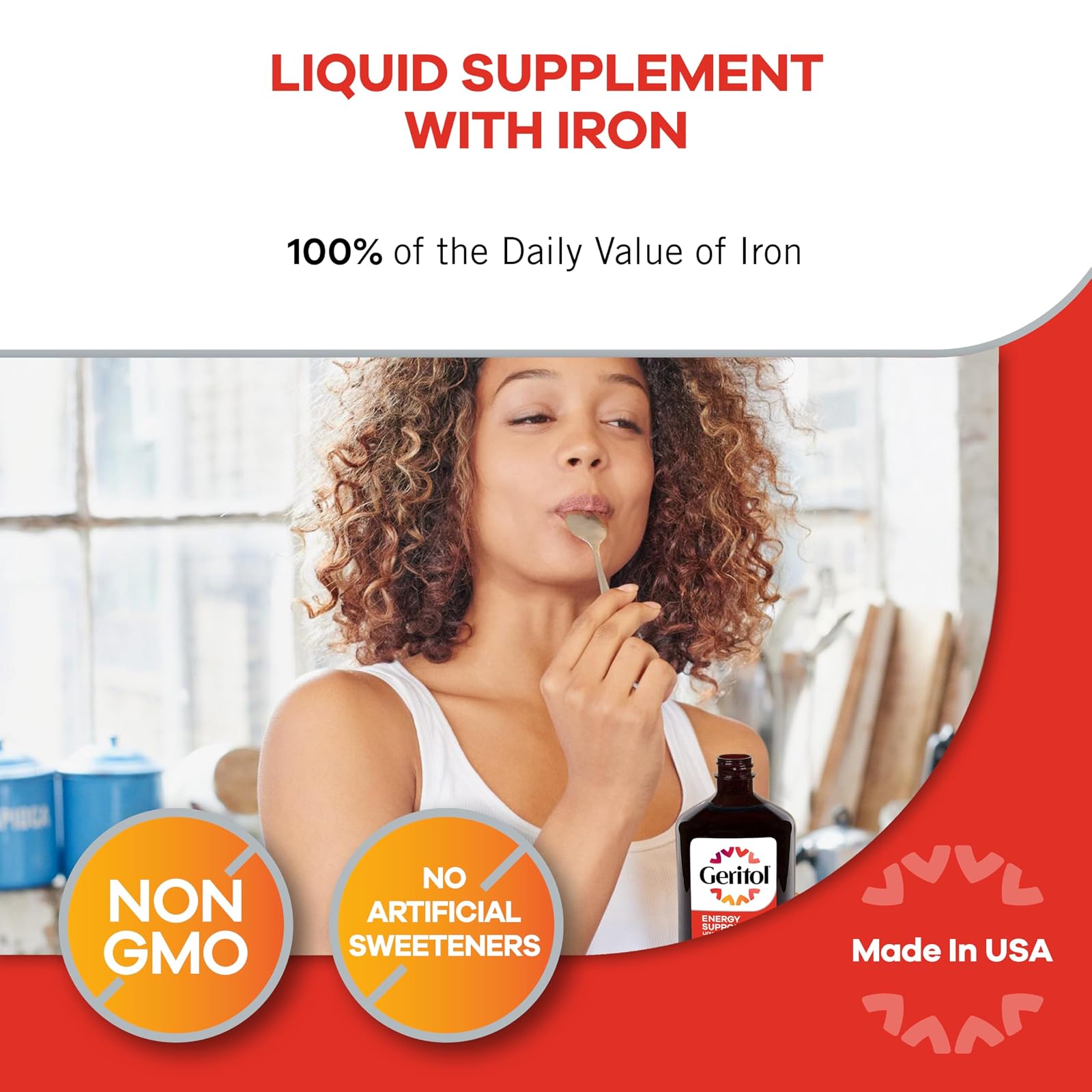 Liquid iron supplement for daily energy