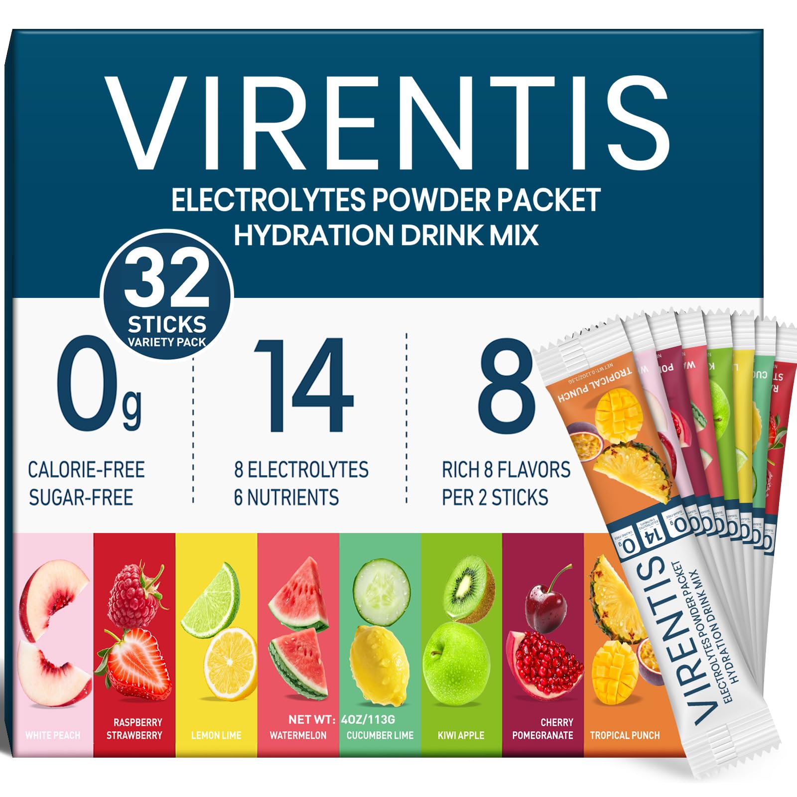 Liquid IV electrolyte powder for hydration
