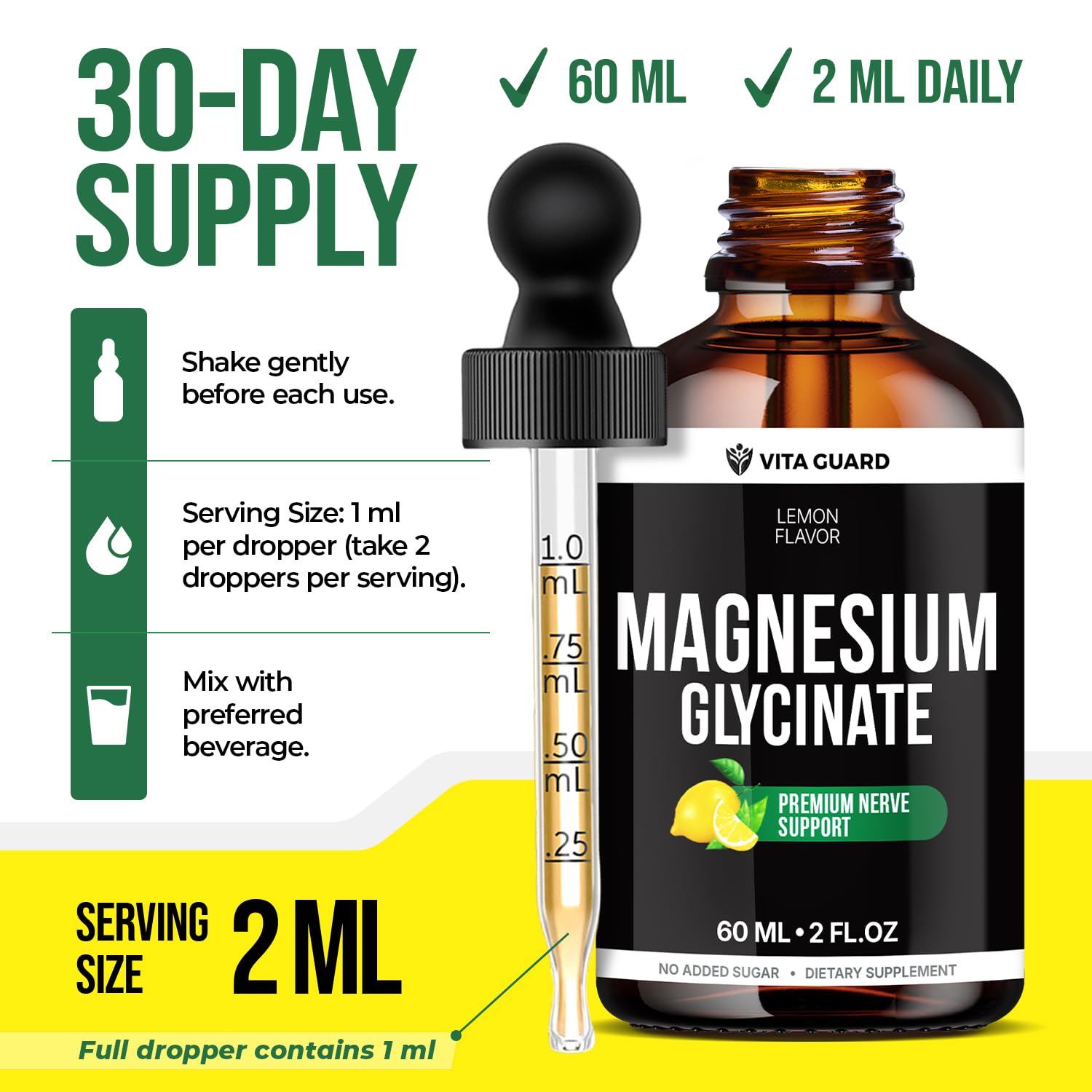 Liquid magnesium glycinate for easy absorption