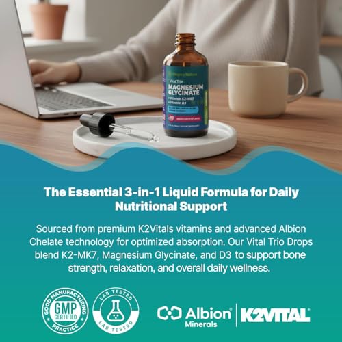Liquid magnesium with vitamin D3 K2