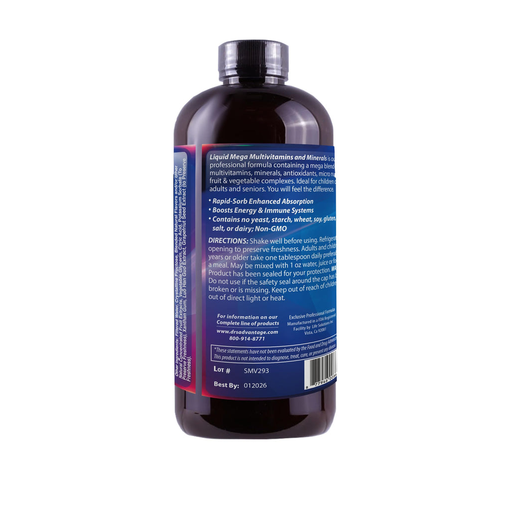 liquid mega multivitamins for daily wellness