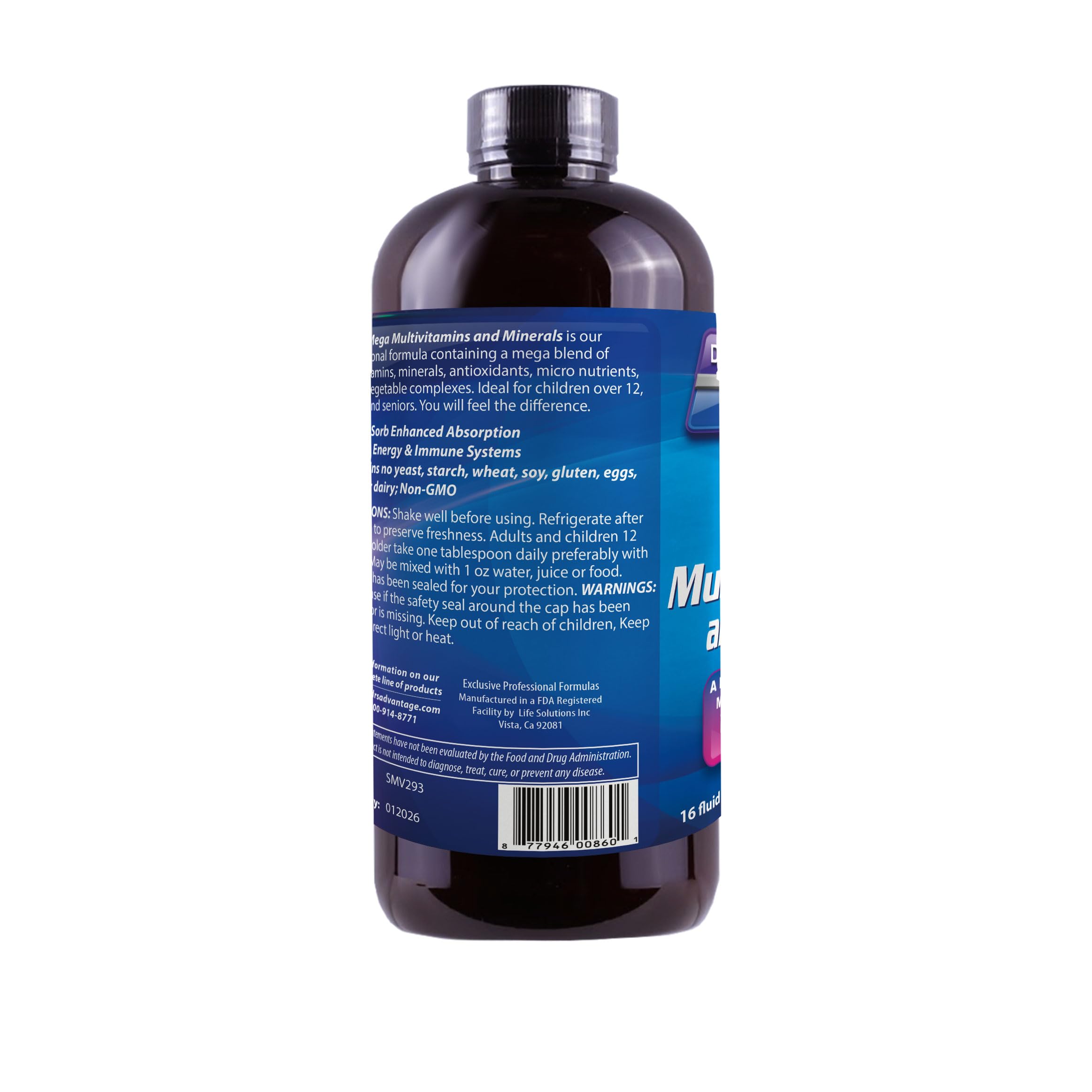 liquid mega multivitamins for overall vitality