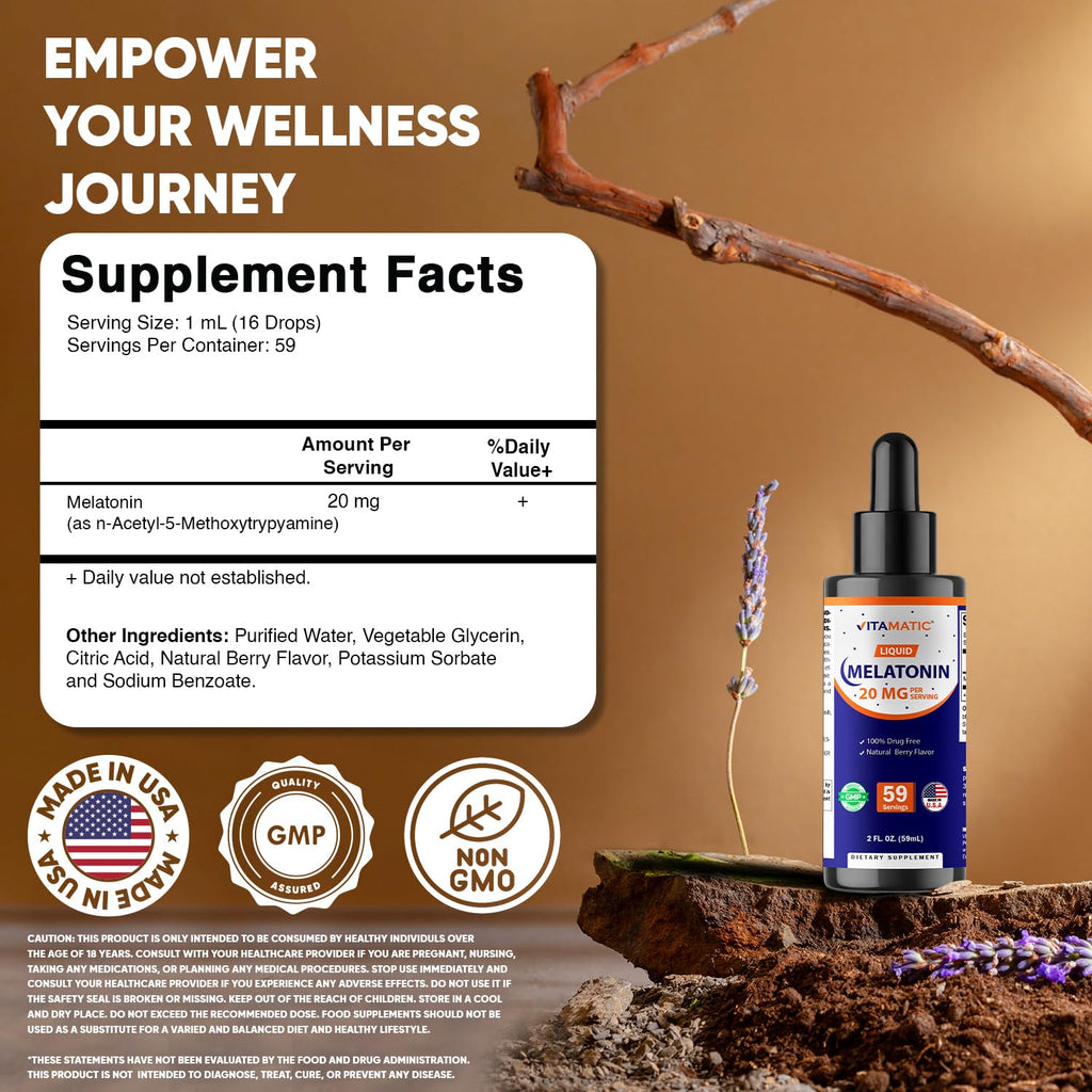 Liquid melatonin 20 mg for relaxation