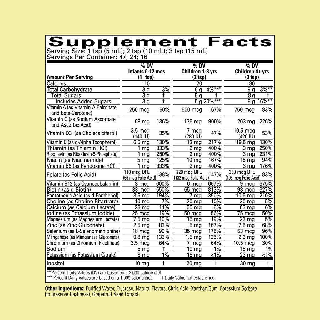 liquid multivitamin for healthy growth