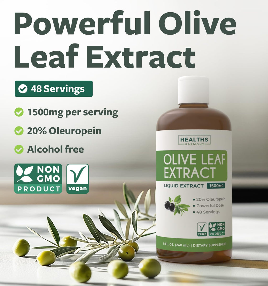 Liquid olive leaf extract 1500 mg