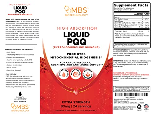 Liquid PQQ for overall wellness