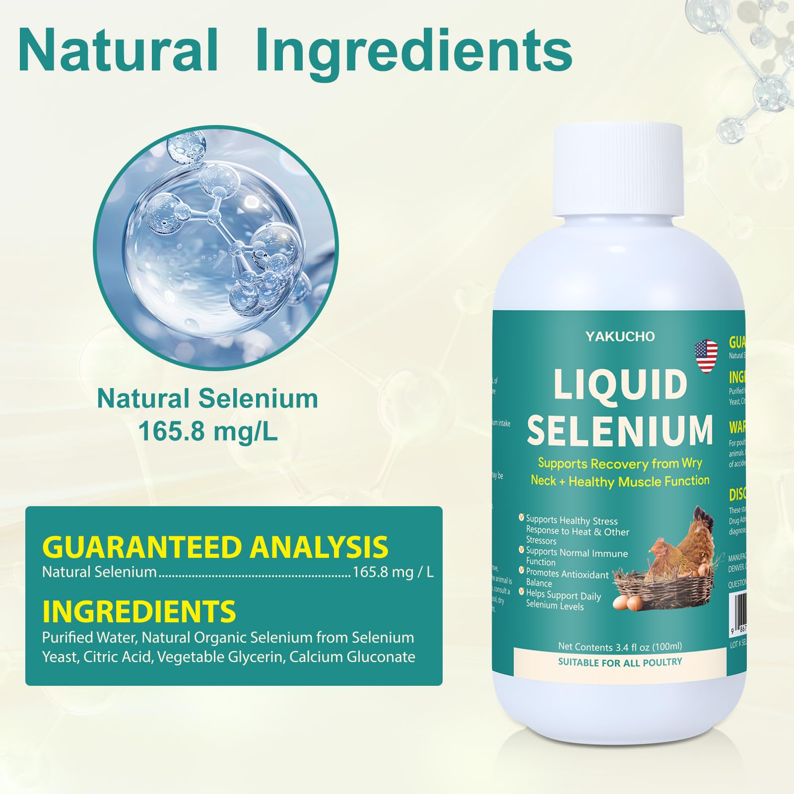 Liquid selenium supplement for birds