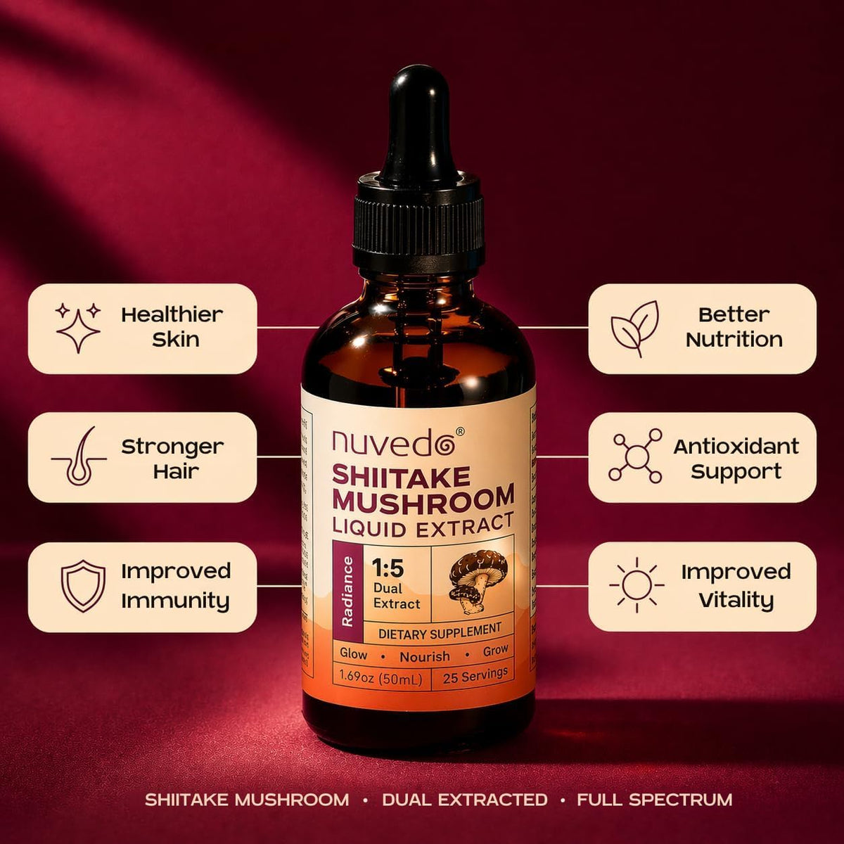 Liquid shiitake mushroom extract for wellness