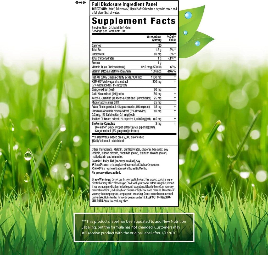 liquid softgels for cognitive support