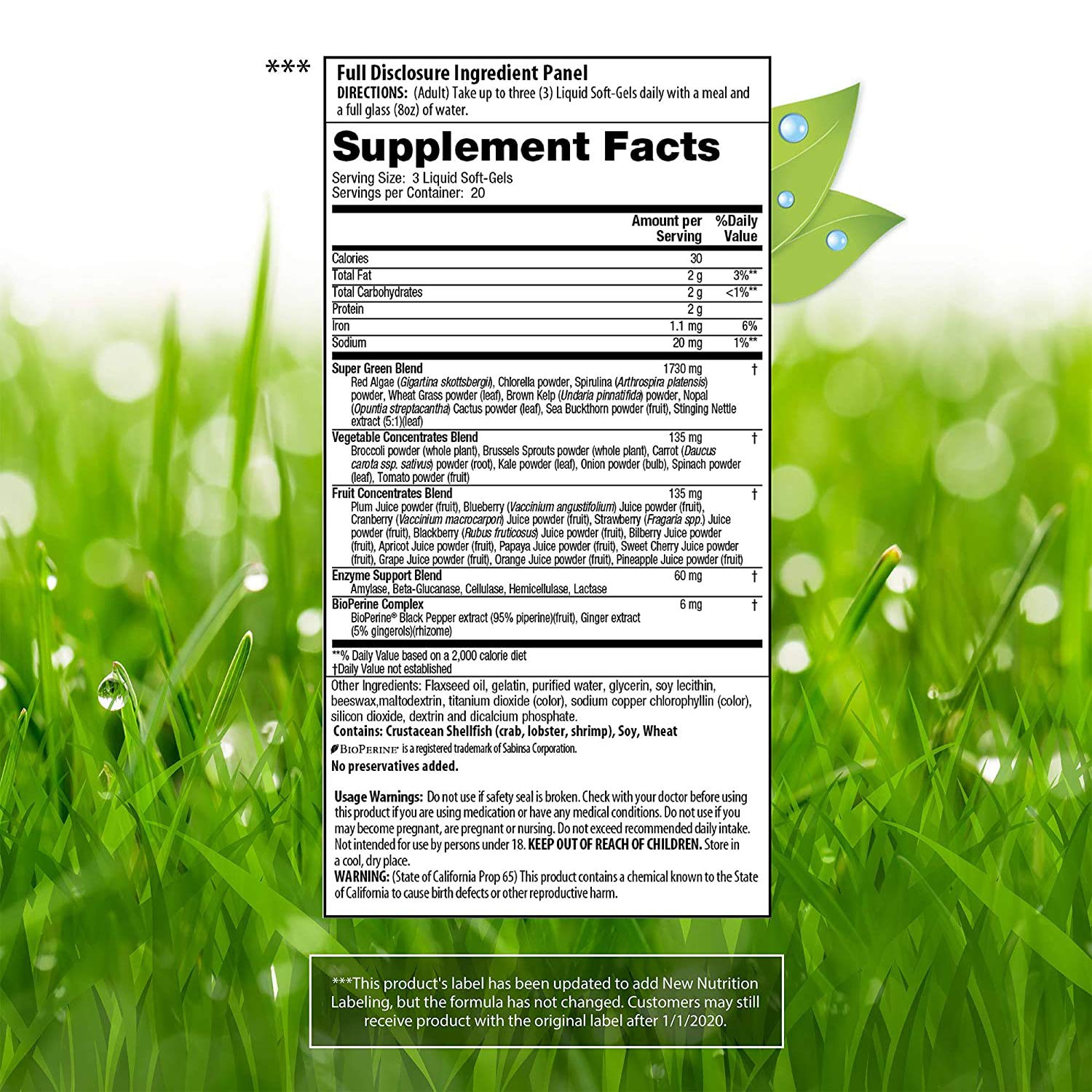 liquid softgels for daily nutrition